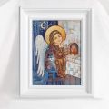Church Banner (Khorugv) with Embroidered Icon of Christ from Black Velvet