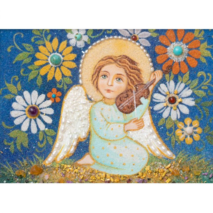 Unique Angel with a Violin - crushed-stone picture workshop of St ...