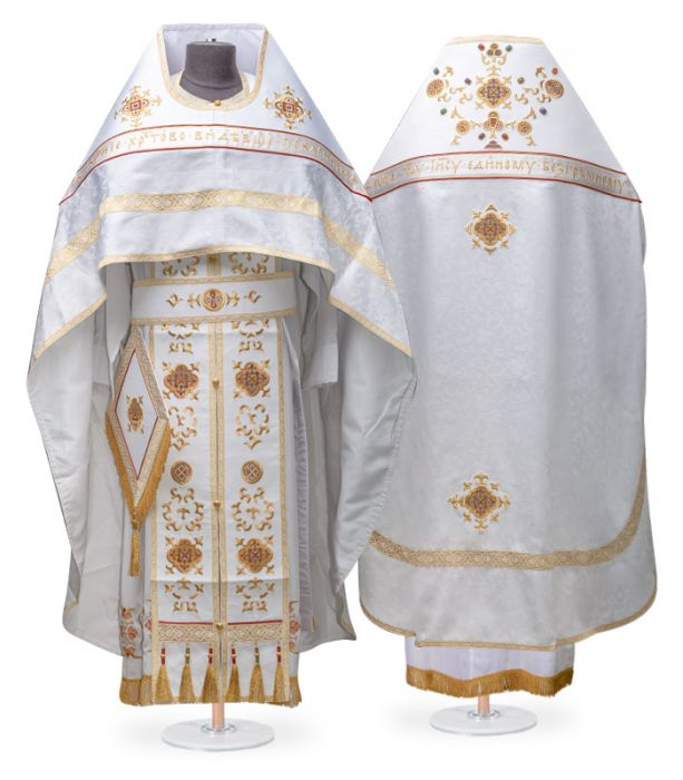 Russian-Style Priest Vestment with Drobnitsy embroidery