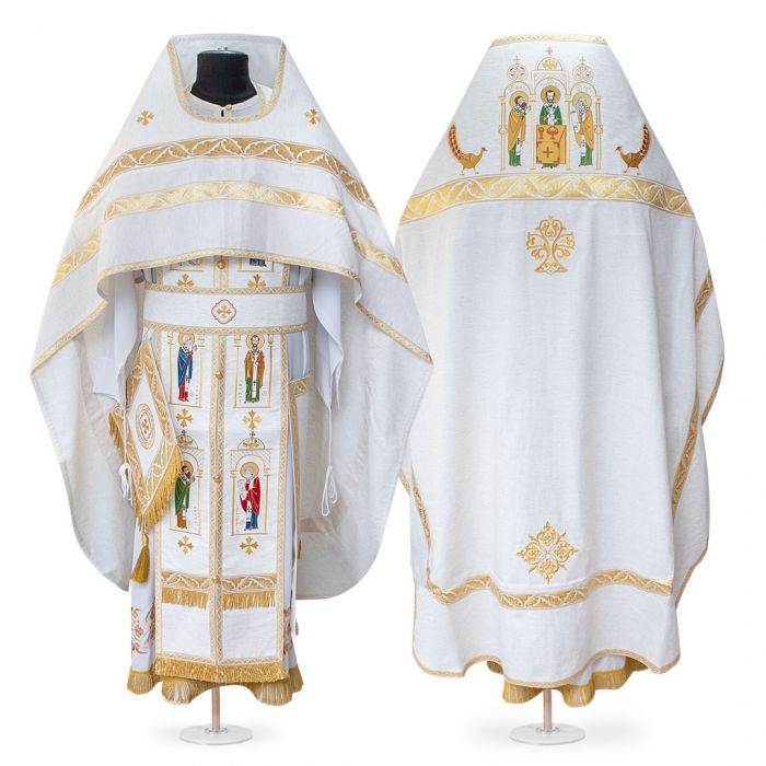Russian-Style Priest Vestment with Embroidered Phelonion