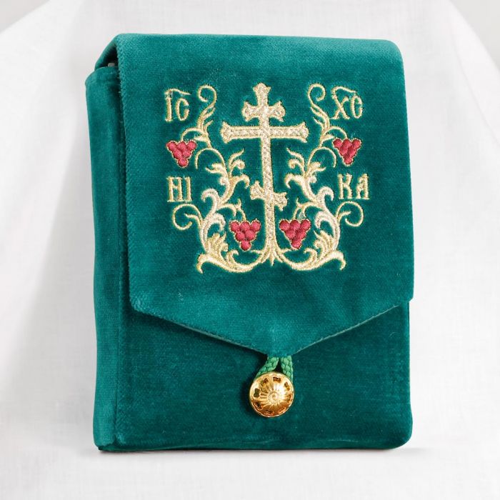 Green Velvet Case with Grape and Cross (NIKA) Embroidery buy