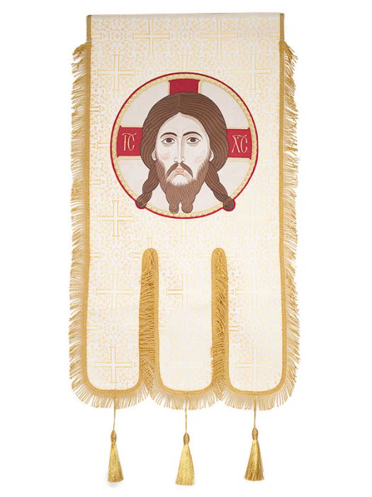 Orthodox Church Banner with an Icon of Jesus Christ