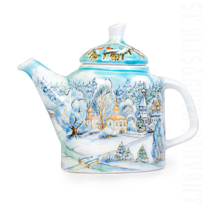 Winter Scene Teapot - Unique Ceramic Tableware buy with delivery