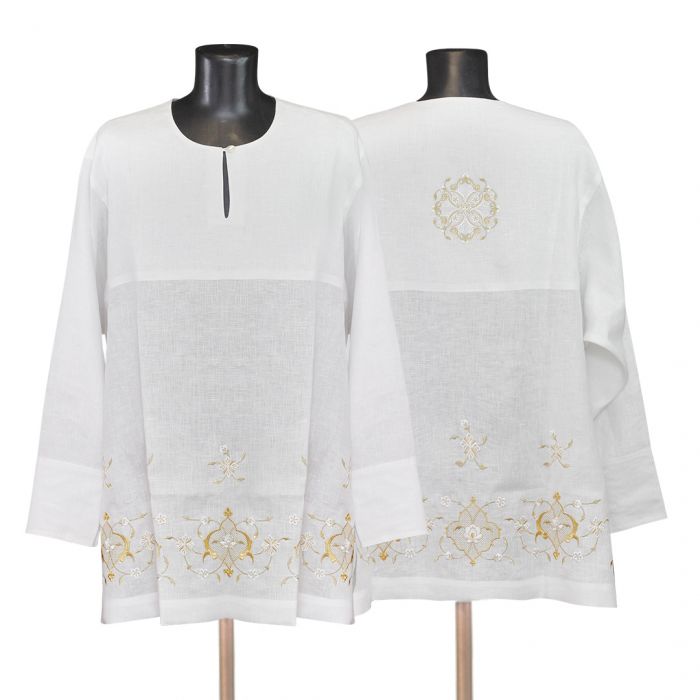 Clergy Surplice with Floral Embroidery