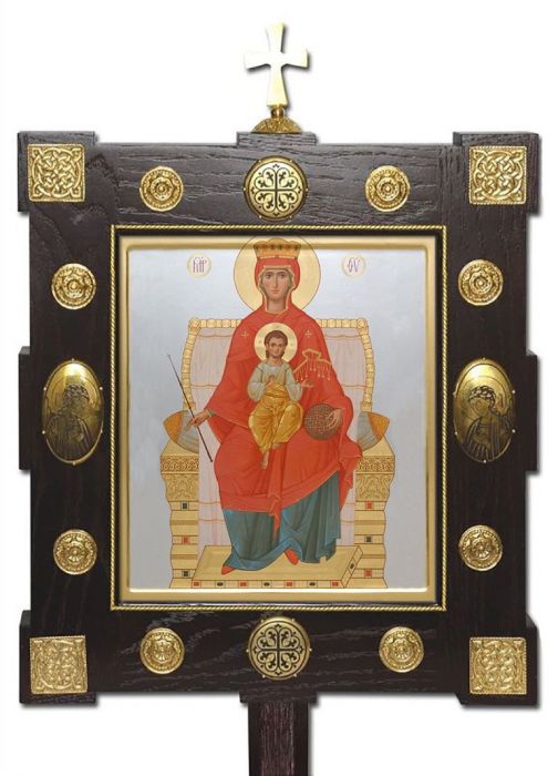 Processional Orthodox Khorugv (Sanctuary Icon) on Staff
