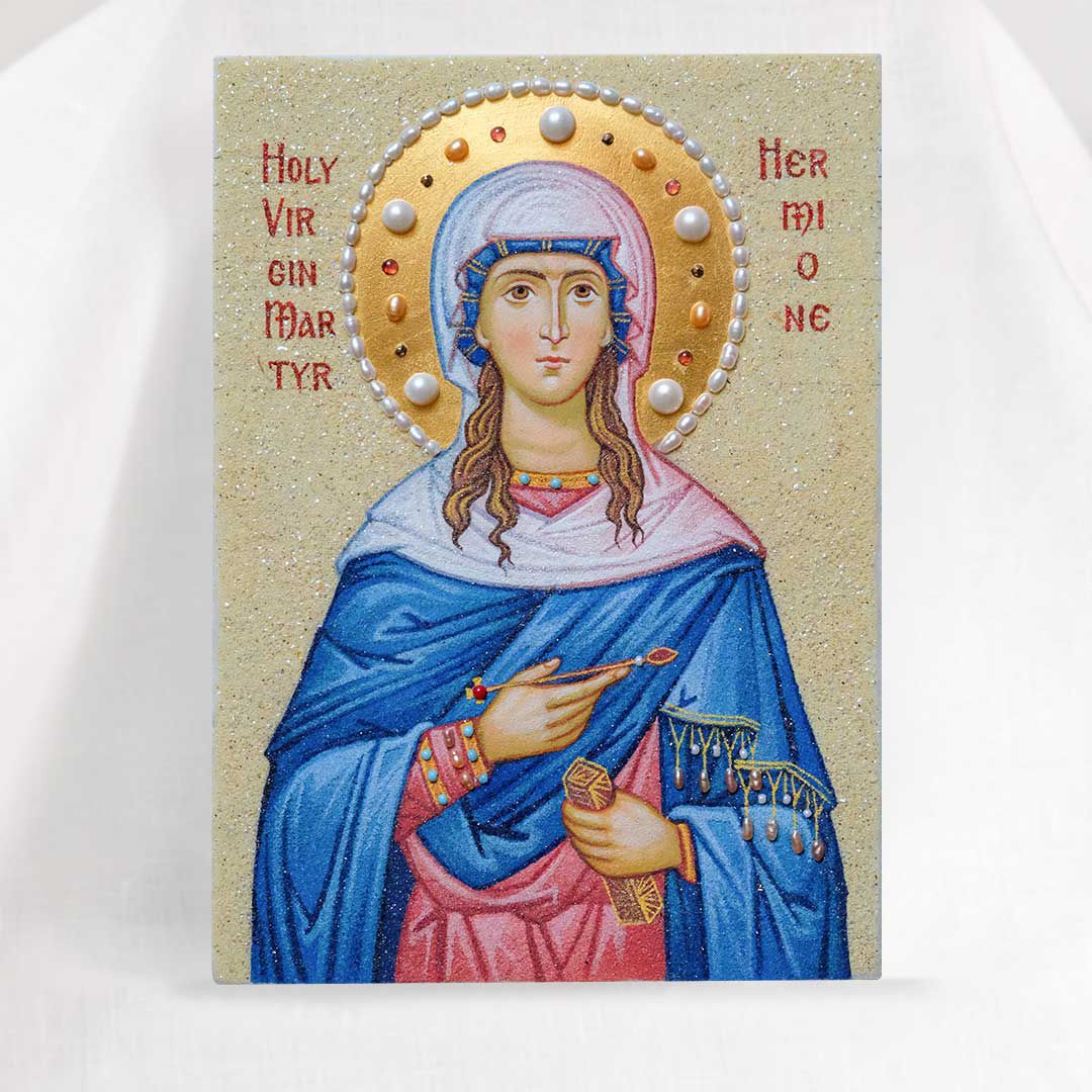 Icon of Saint Hermione from Semi-precious Stones