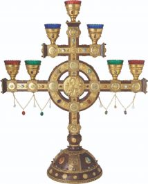 Gilded Seven-Branch Table Altar Candelabra