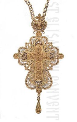 Pectoral Cross covered with gold - Catalog of Pectoral Crosses for Clergy